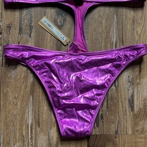 SKIMS | Swim | Skims Metallic Halter Monokini Bathing Suit | Poshmark